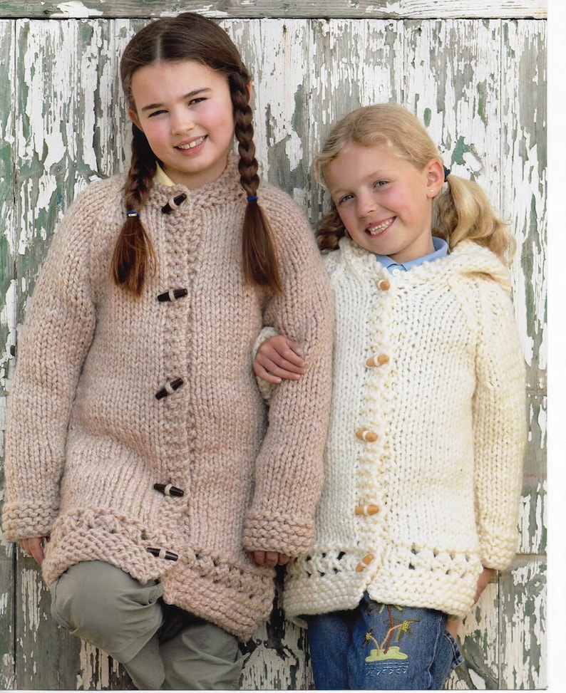 Girls Easy Super Chunky Long Coat- Jacket With or Without Hood- Super ...