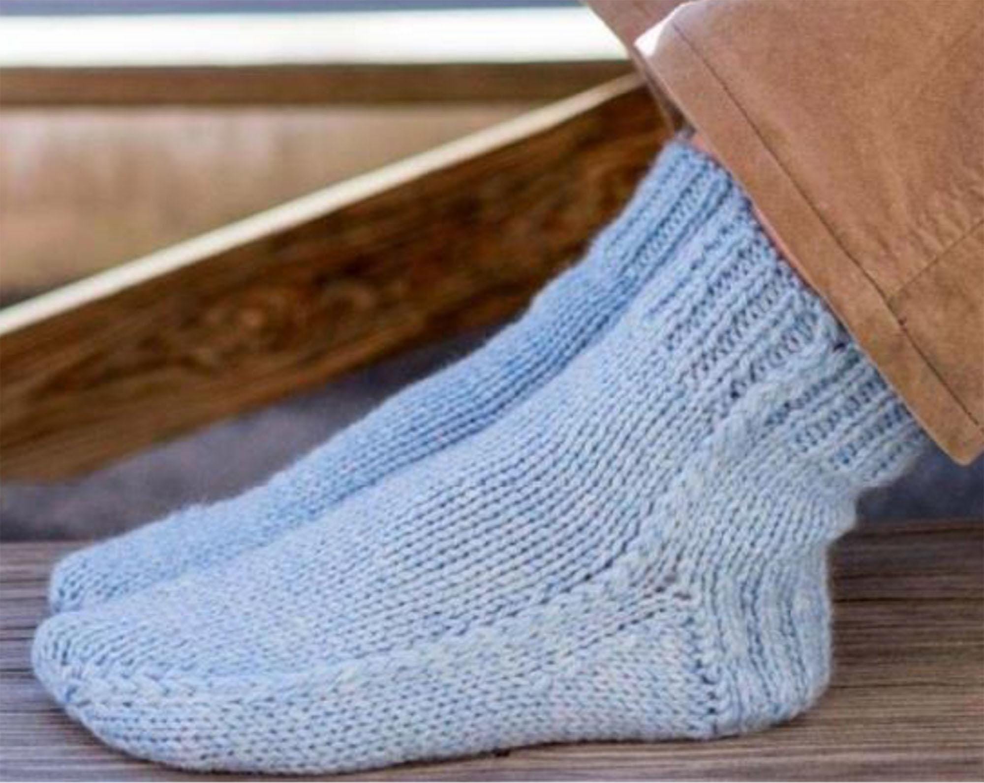 2 Needle Adult Socks Knitting Pattern - Worsted Wool- Aran 10 Ply ...