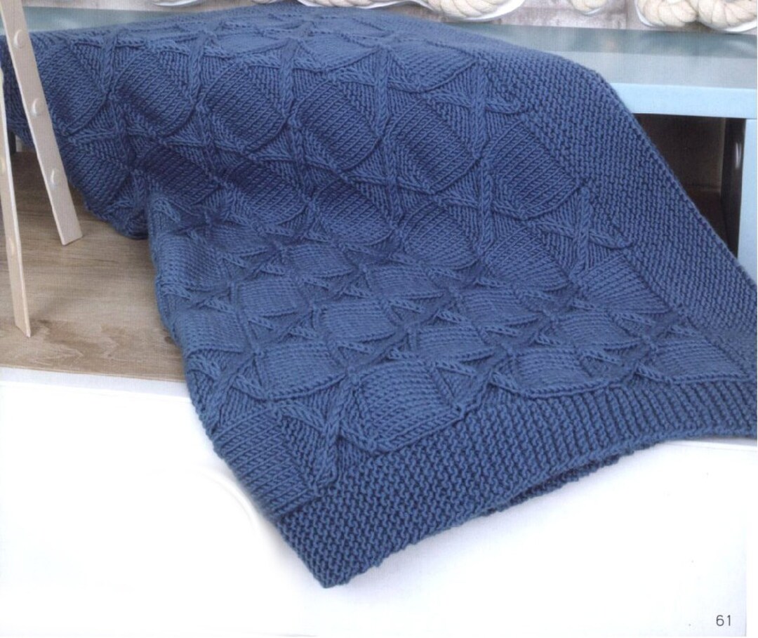 Blanket Pattern- Easy Cable Blanket- Afghan- Cross Cable Pattern- Dk ...