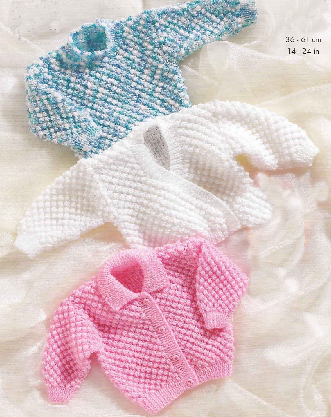 Baby Easy Cardigan Collar~jumper & Cross Over Cardigan Knitting Pattern ...