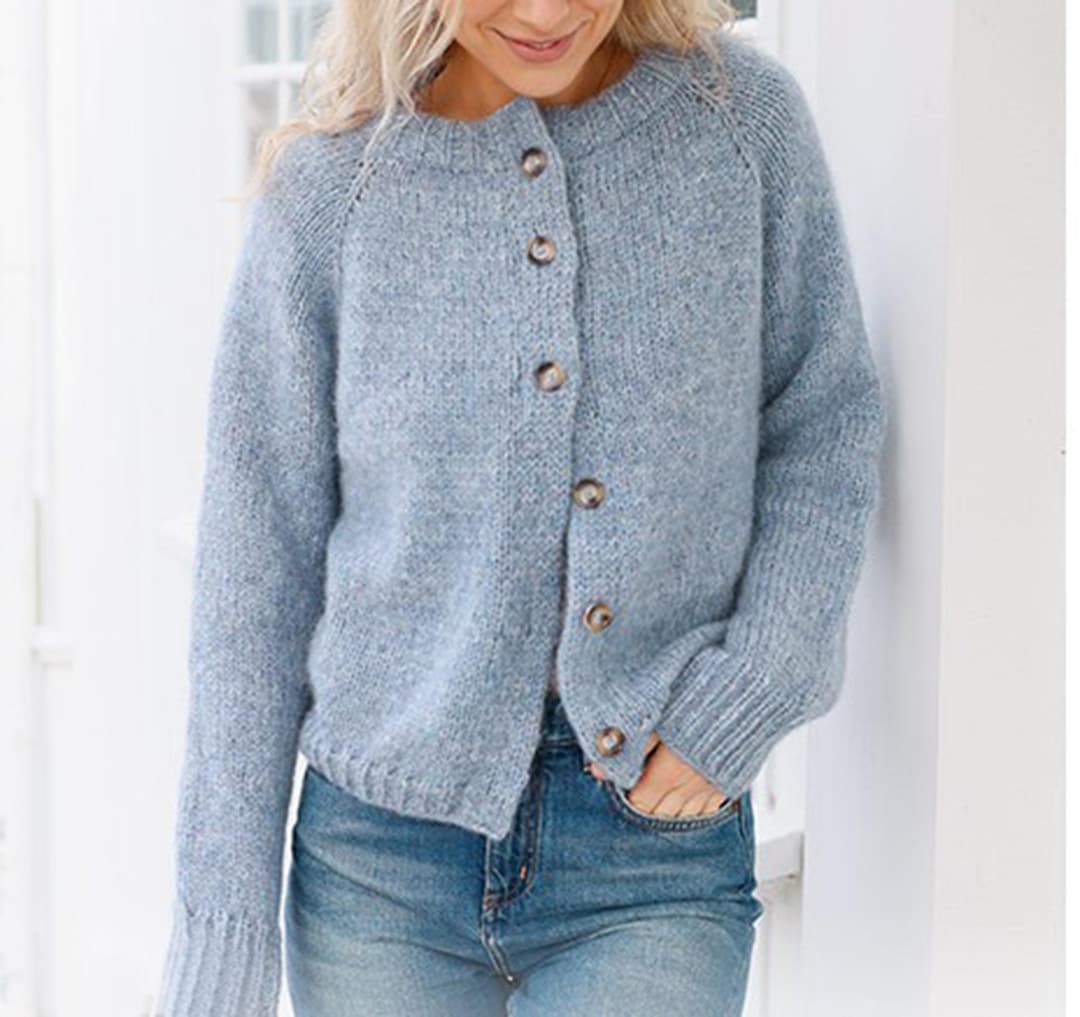 Easy Larger Sizes Classic Round Neck Raglan Cardigan Womens 36"- 54 ...