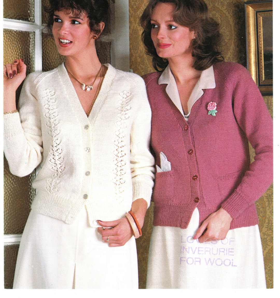 Ladies /woman's Classic Cardigans-with Pockets or Lace Panel- 4ply-easy-32-40" Chest- Download ...