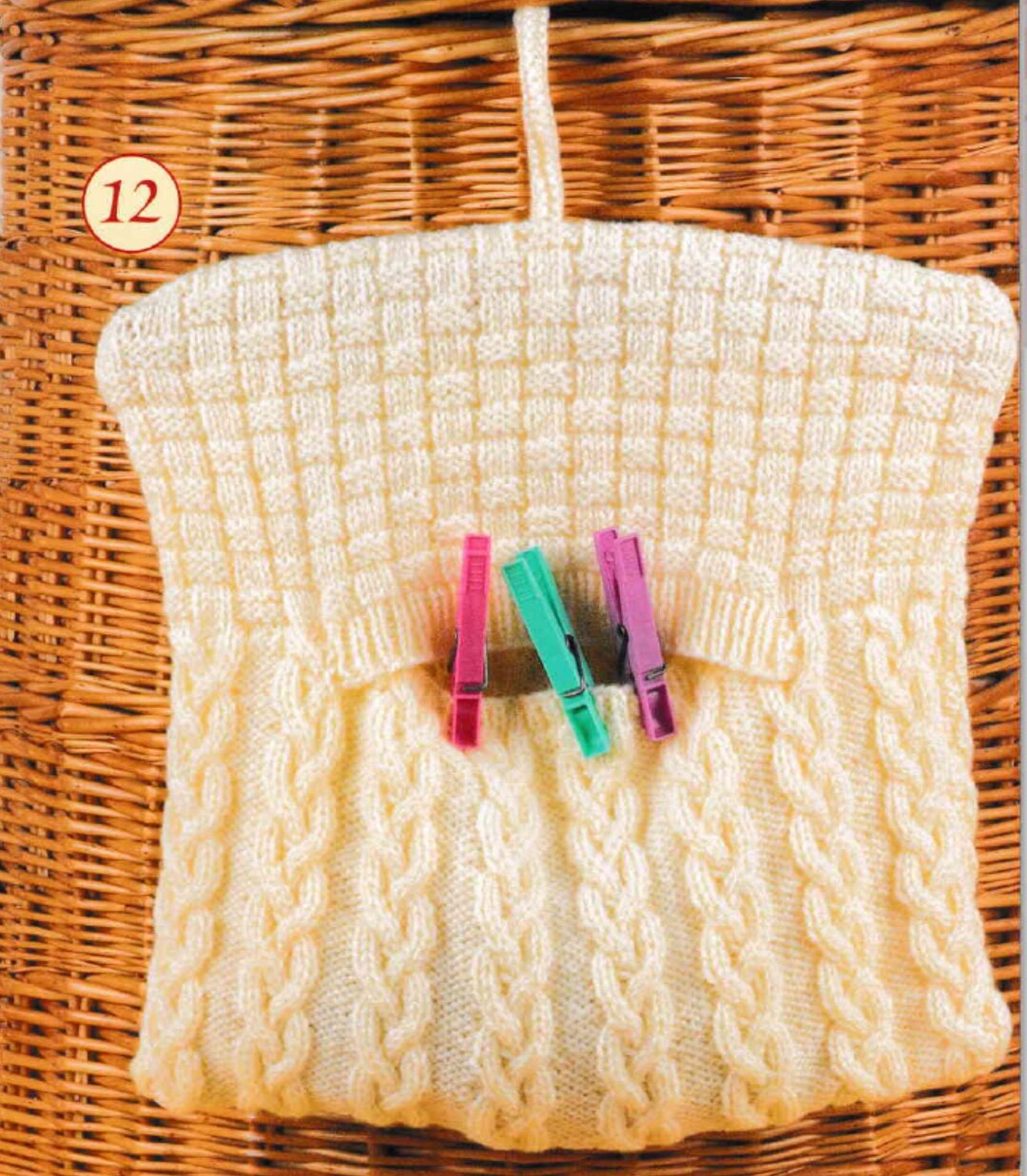 Easy Clothes Peg Bag Knitting Pattern- Ideal Beginners First Pattern ...