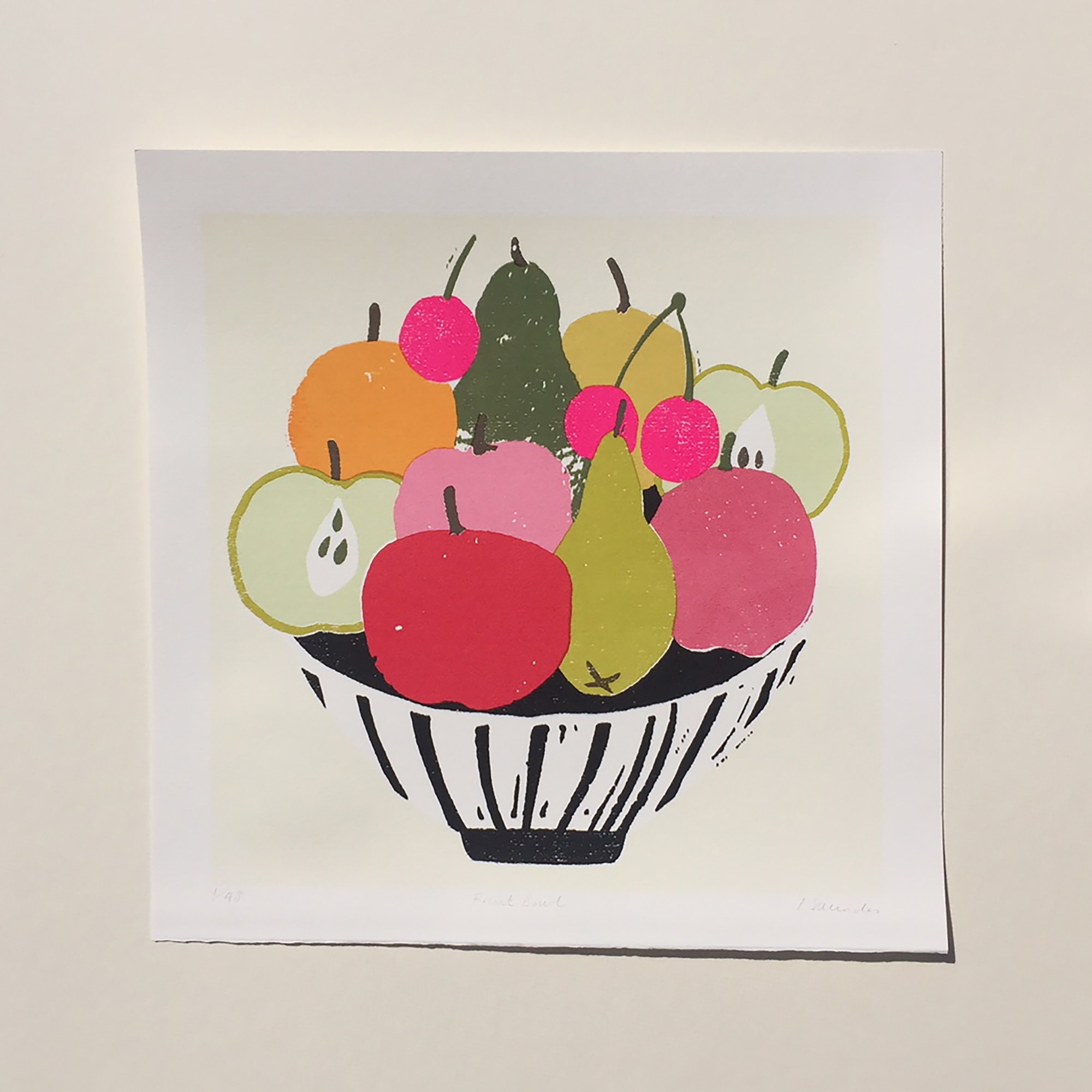 Fruit Bowl Handprinted - Etsy