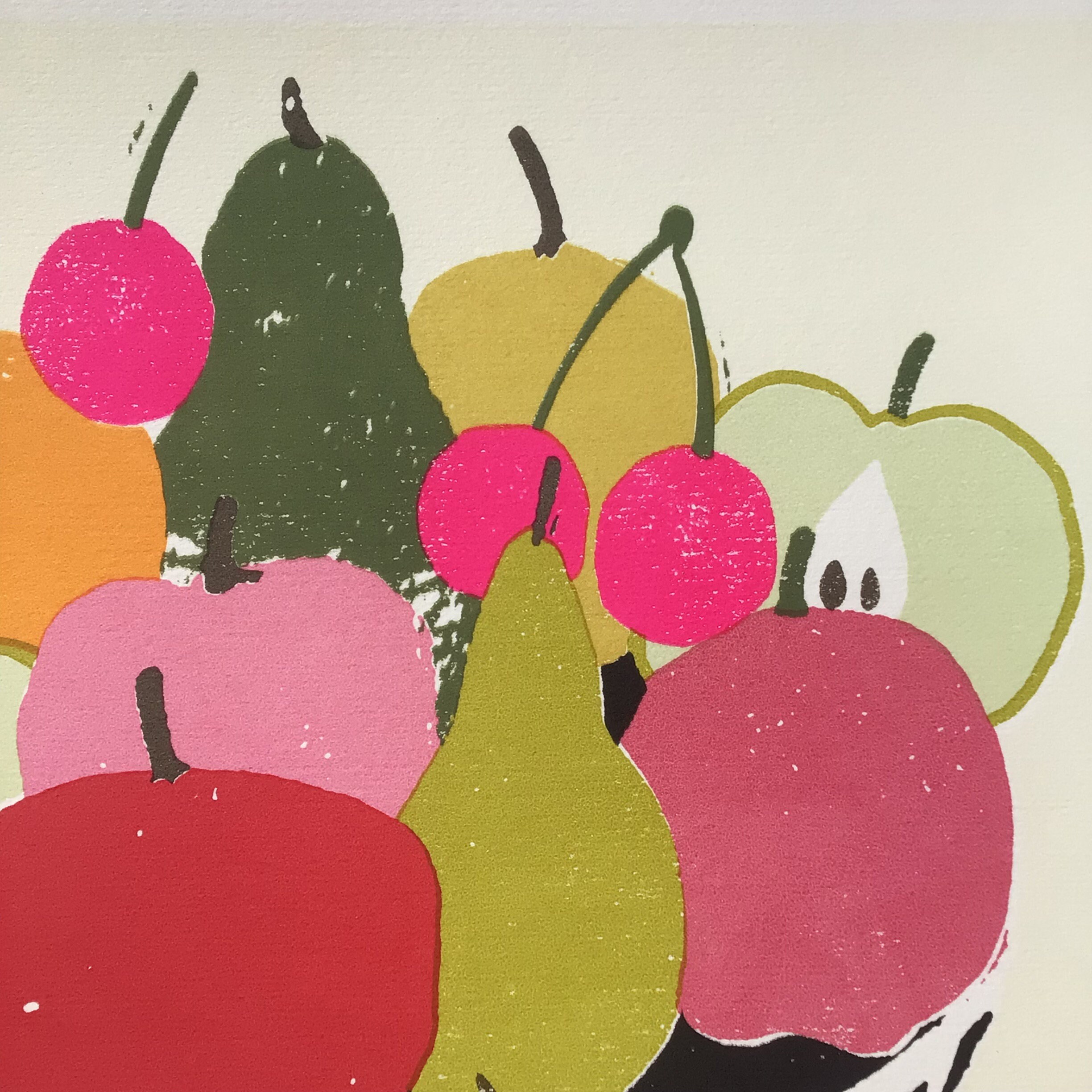 Fruit Bowl - Handprinted - Etsy