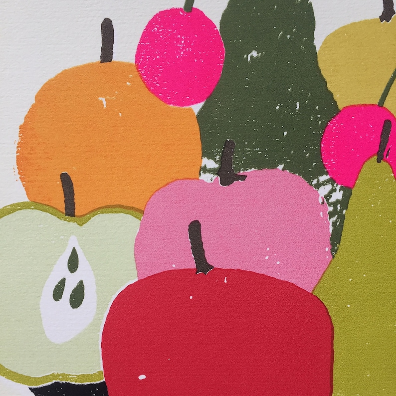 Fruit Bowl Handprinted - Etsy