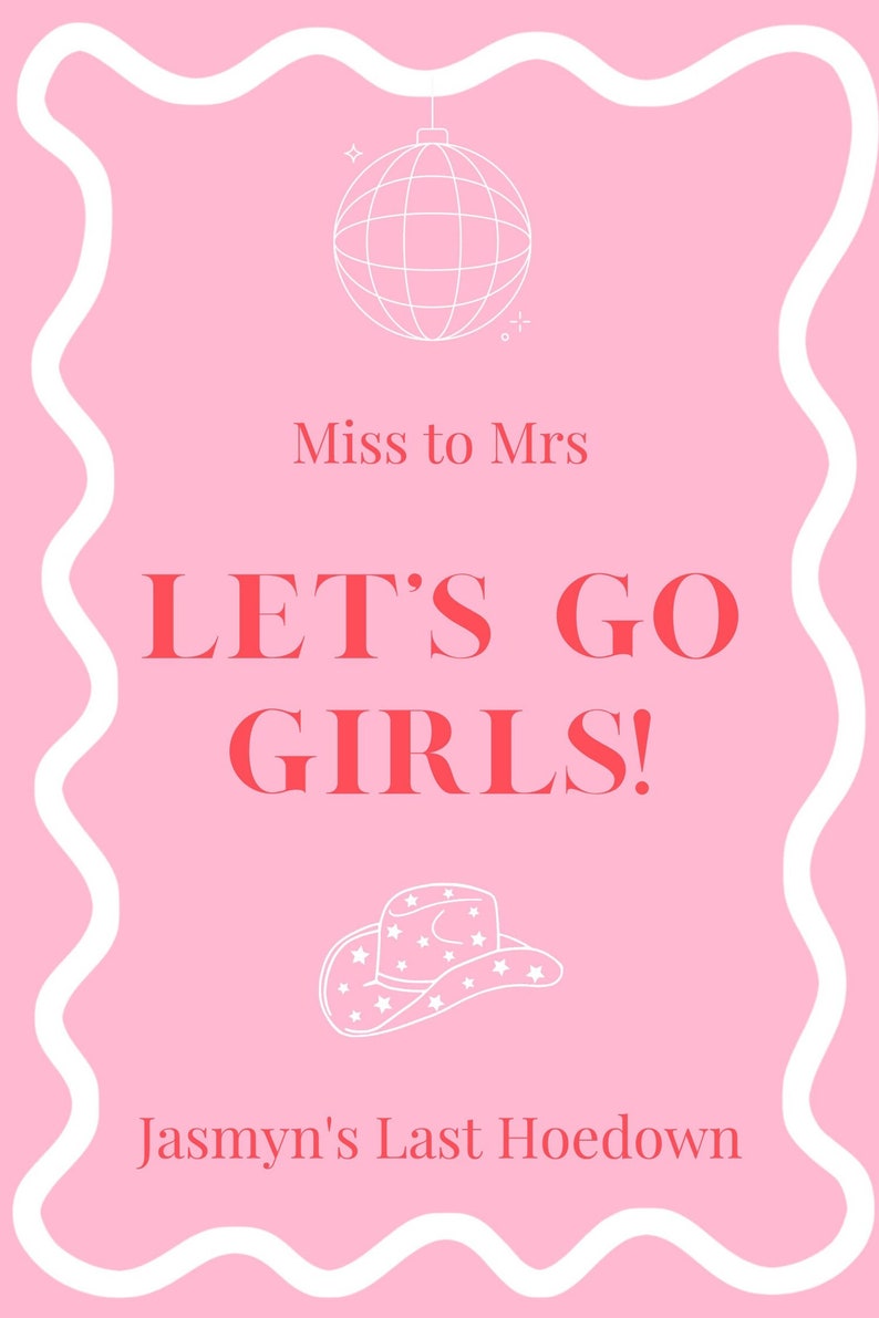 Hens Party Sign, Last Rodeo, Bachelorette Party, Hens Sign , Let's Go ...