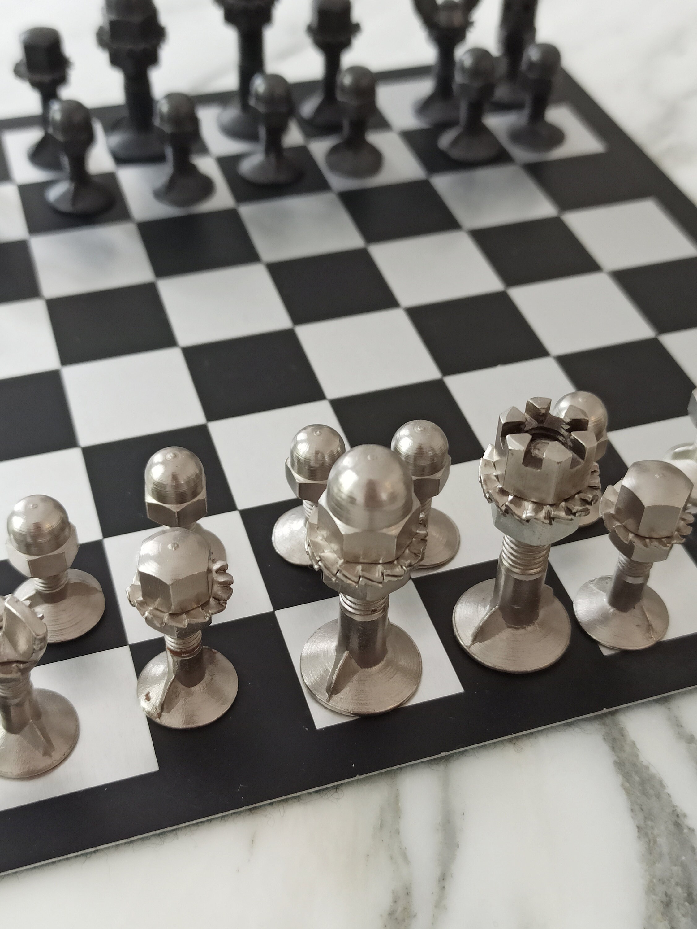 Vintage Metal Chess Set From the 1960s - Elegant Design in Original ...