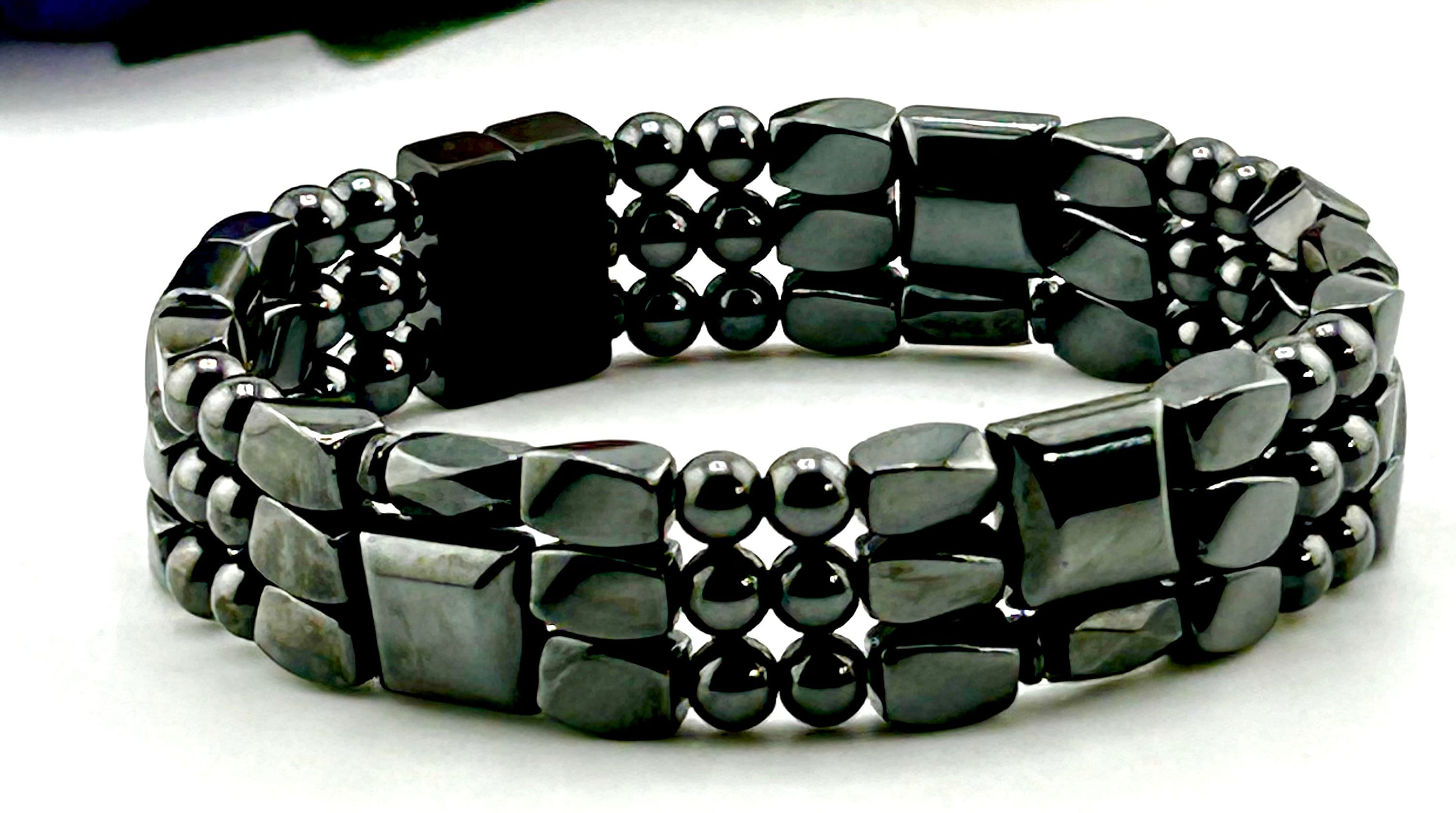 Triple Strength Magnetic Therapy Bracelet, Black Triple Hematite ...