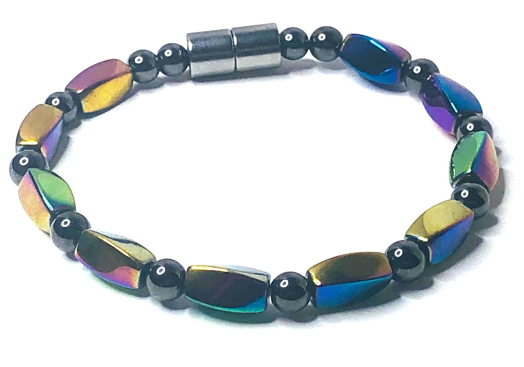 Hematite Magnetic Therapy Bracelet - Strong Stones - Single Gemstone ...