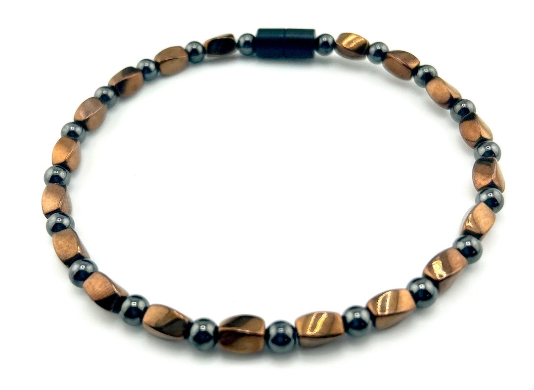 Magnet Ankle Bracelet, Copper and Black Magnetic Therapy Ankle Bracelet ...