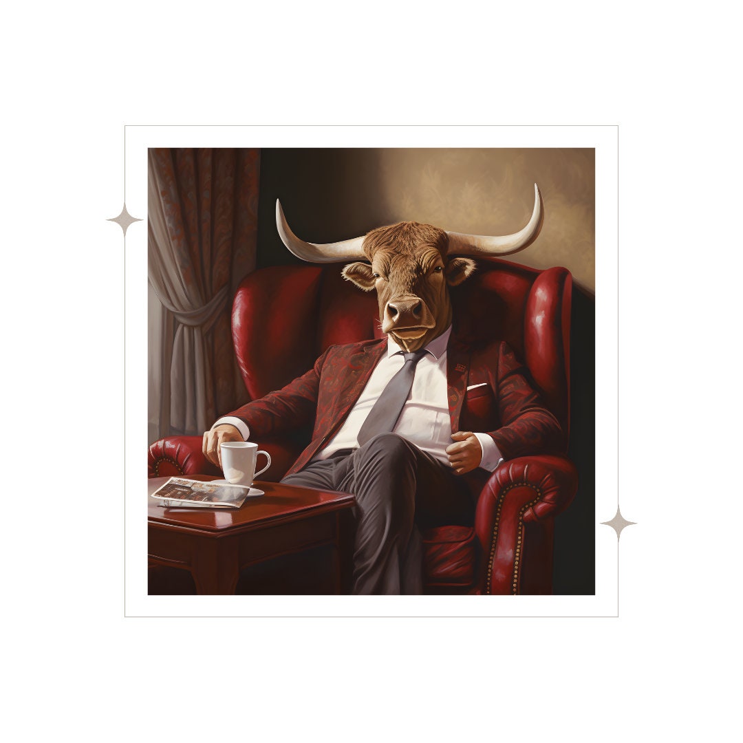 Bull Market Coffee Break: Wall Art for Traders, Stock Market Canvas ...