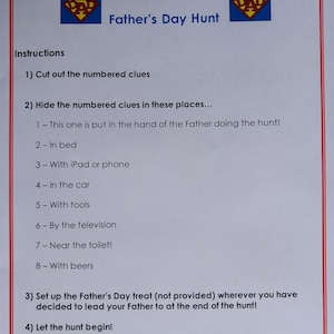 Printable Father's Day Hunt - Etsy