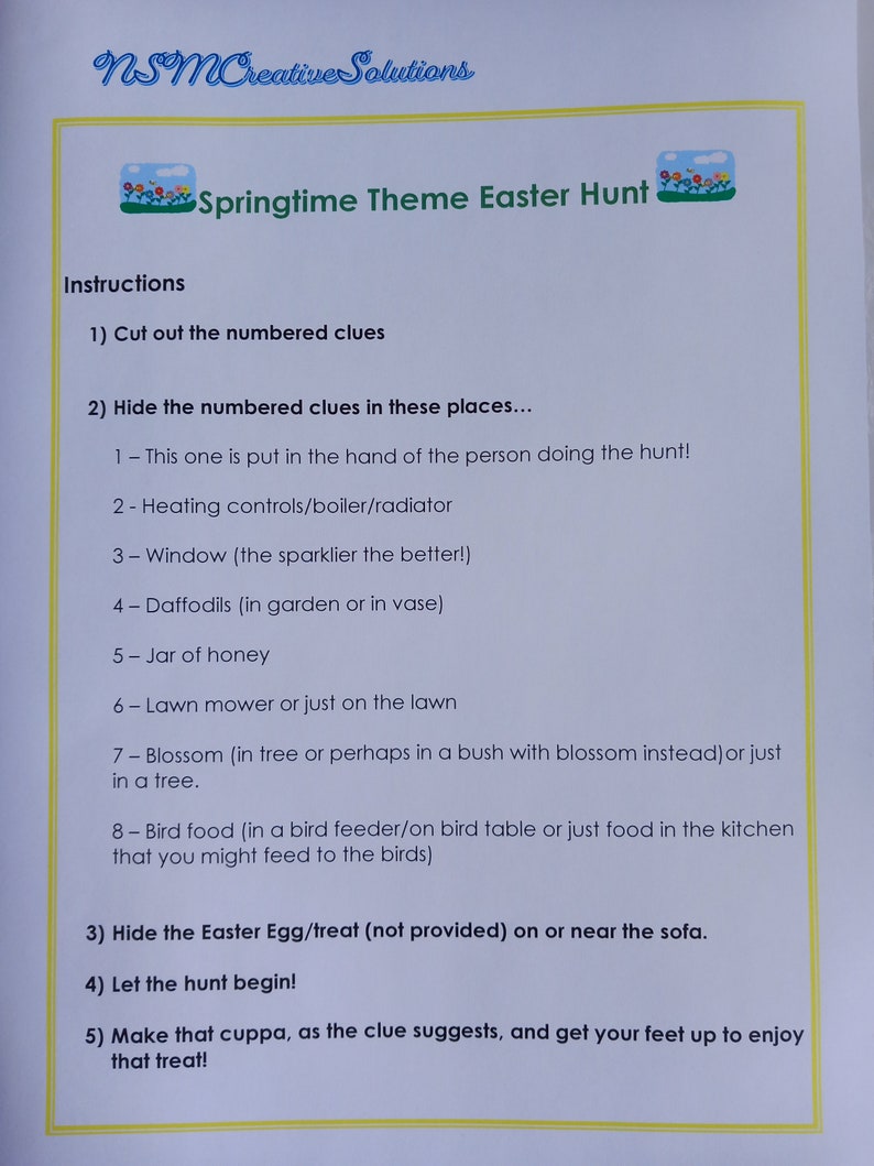 Printable Springtime Easter Egg Hunt for Adults - Etsy