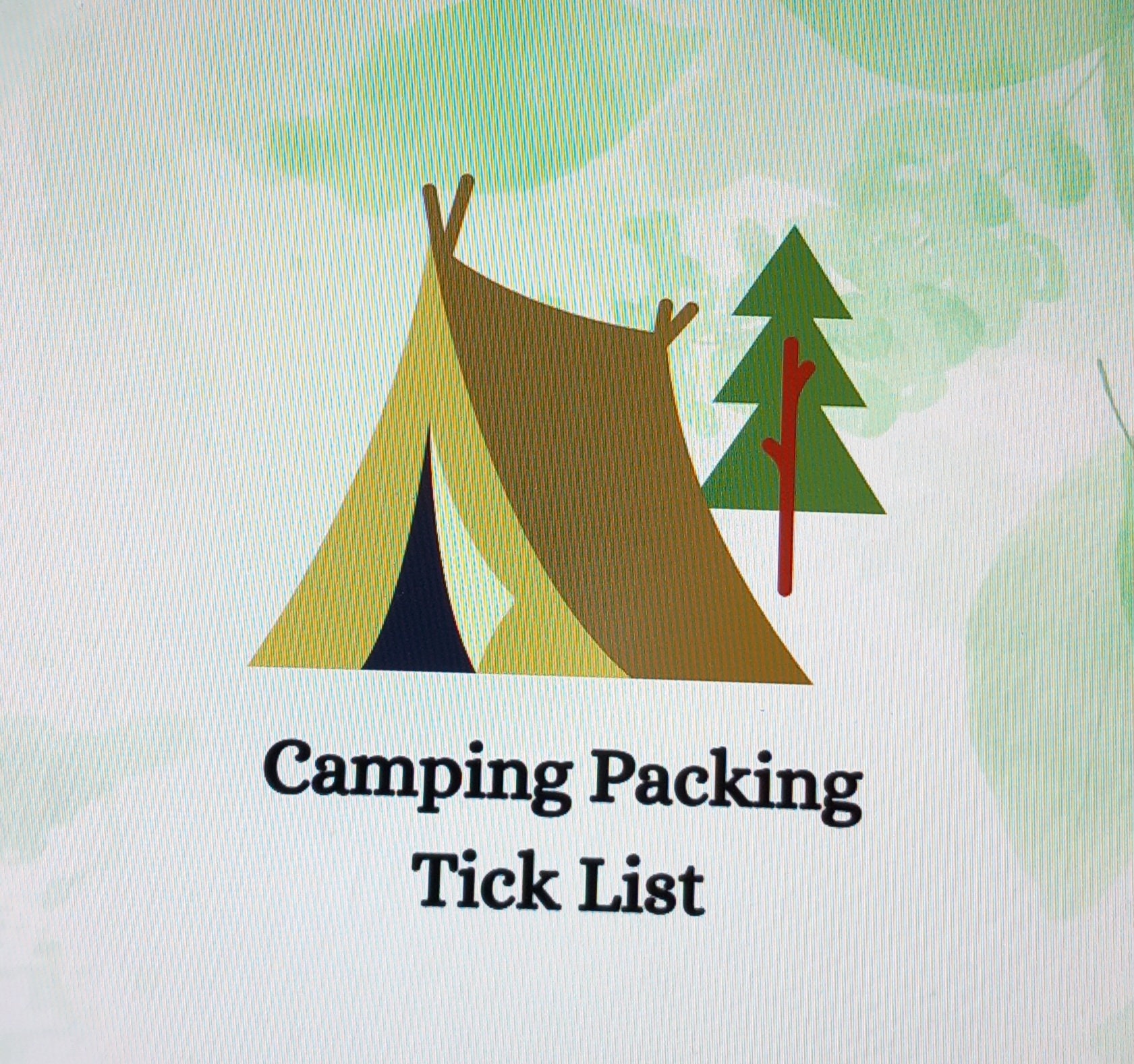 Camping Packing Tick List - Etsy