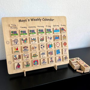 Personalized Kids Calendar, Magnetic Montessori Weekly Schedule for ...