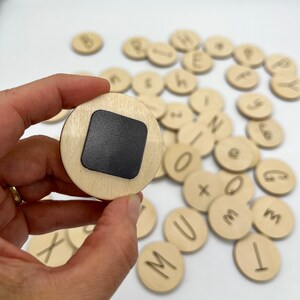 Wooden Montessori Magnetic Letters - Lowercase Uppercase Alphabet ...