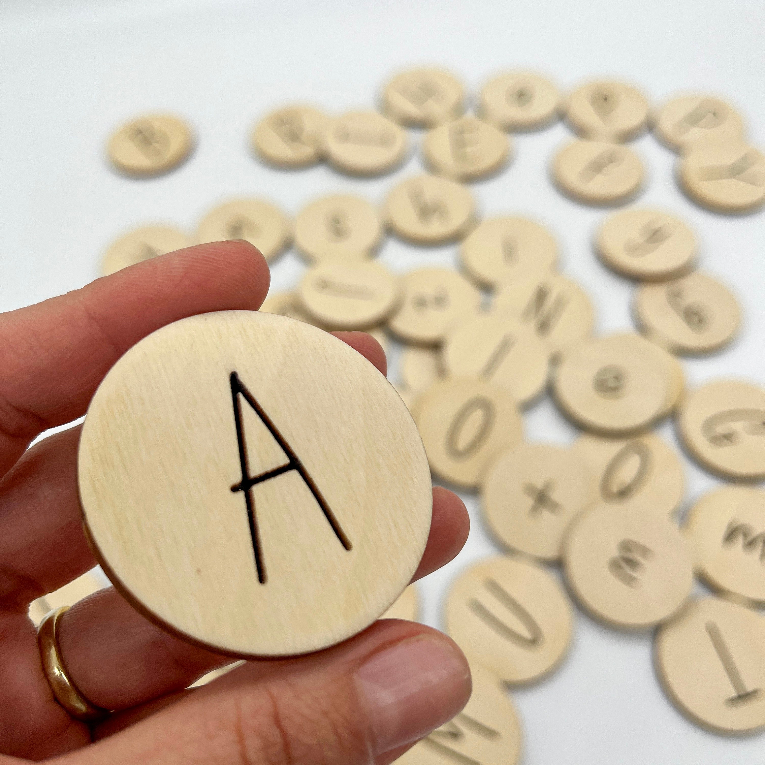 Wooden Montessori Magnetic Letters - Lowercase Uppercase Alphabet ...