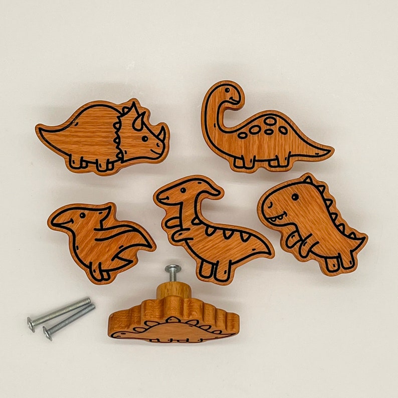 Dinosaur Dresser Knob for Nursery, Drawer Pull Handle for Kids Room. T ...