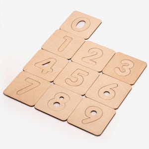 Montessori Stencil Movable Wooden Numbers Set and Homeschool Math ...