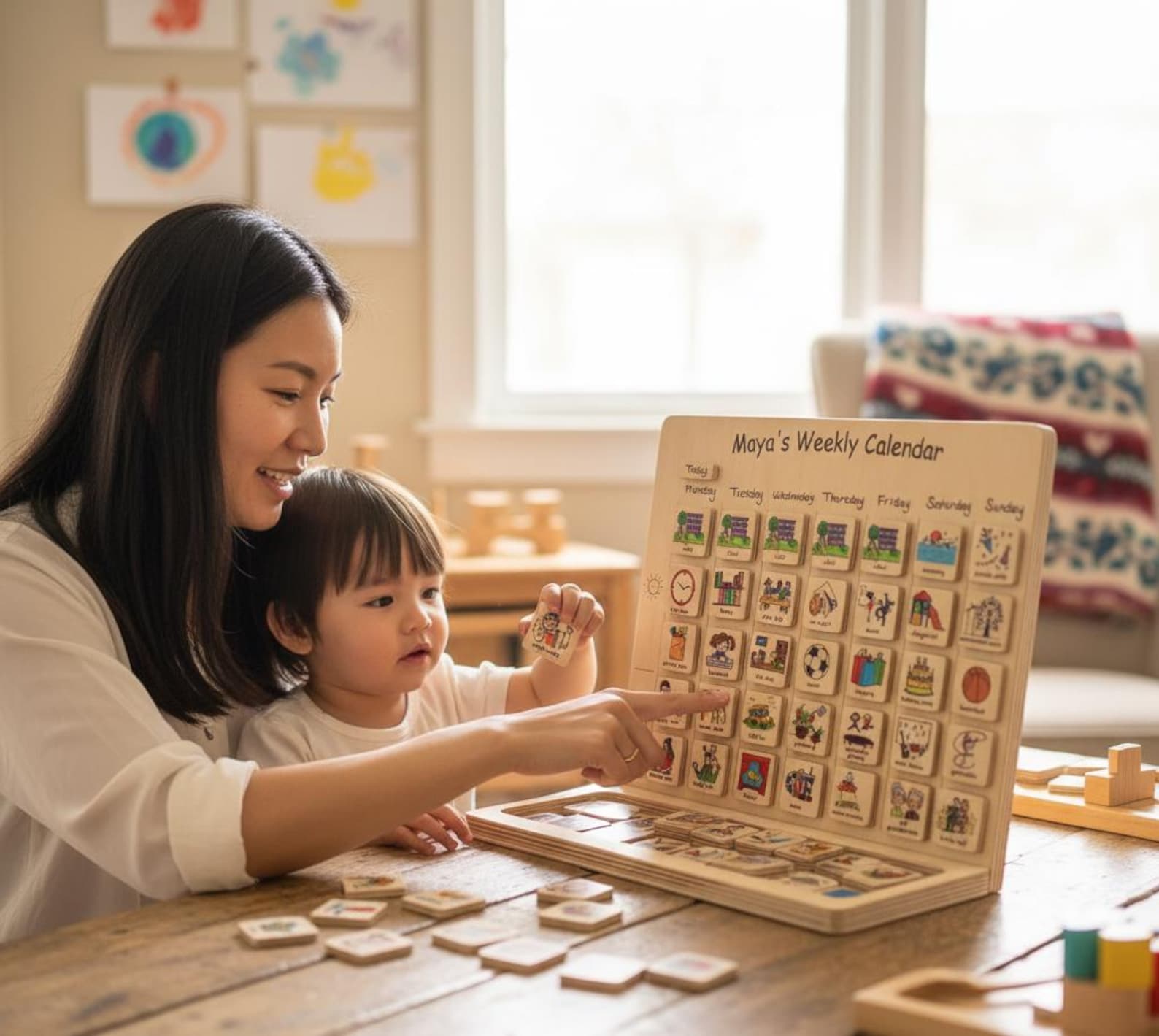 Personalized Kids Calendar, Magnetic Montessori Weekly Schedule for ...