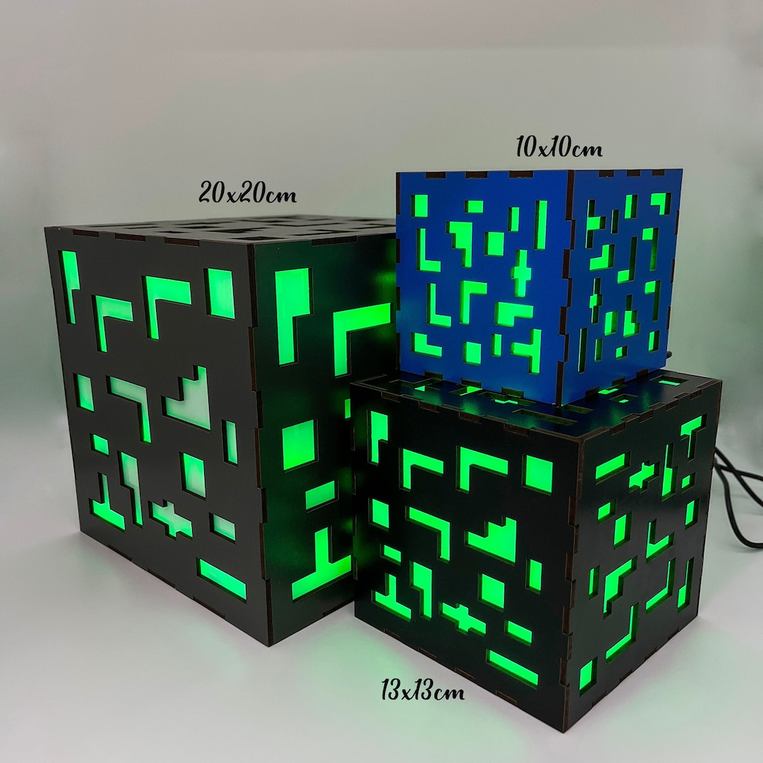 Minecraft Gamer Lamp RGB LED Light With Remote Control - Etsy
