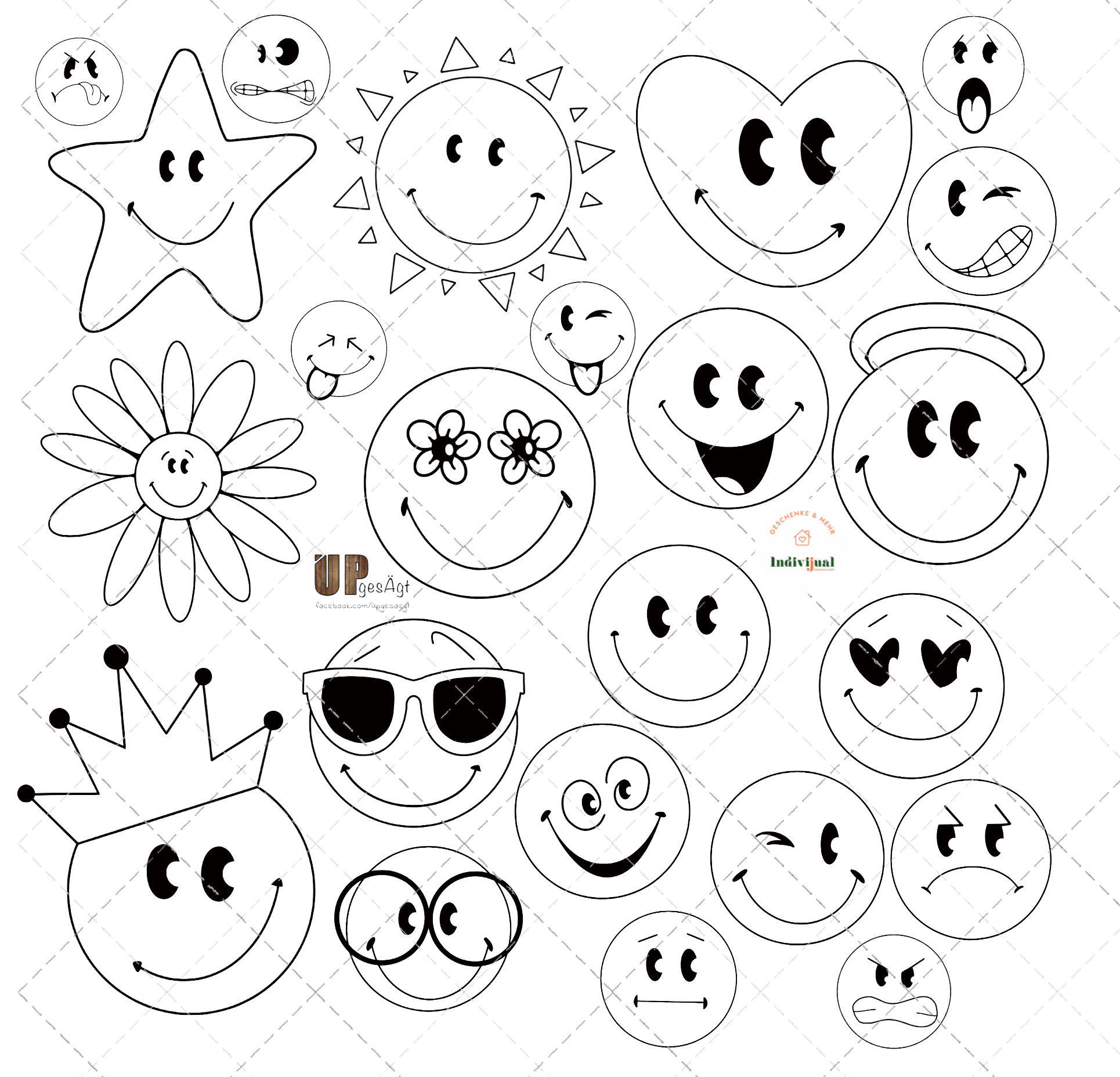 Laser File Plotter File Smileys Good Mood Happy Faces Png Svg - Etsy