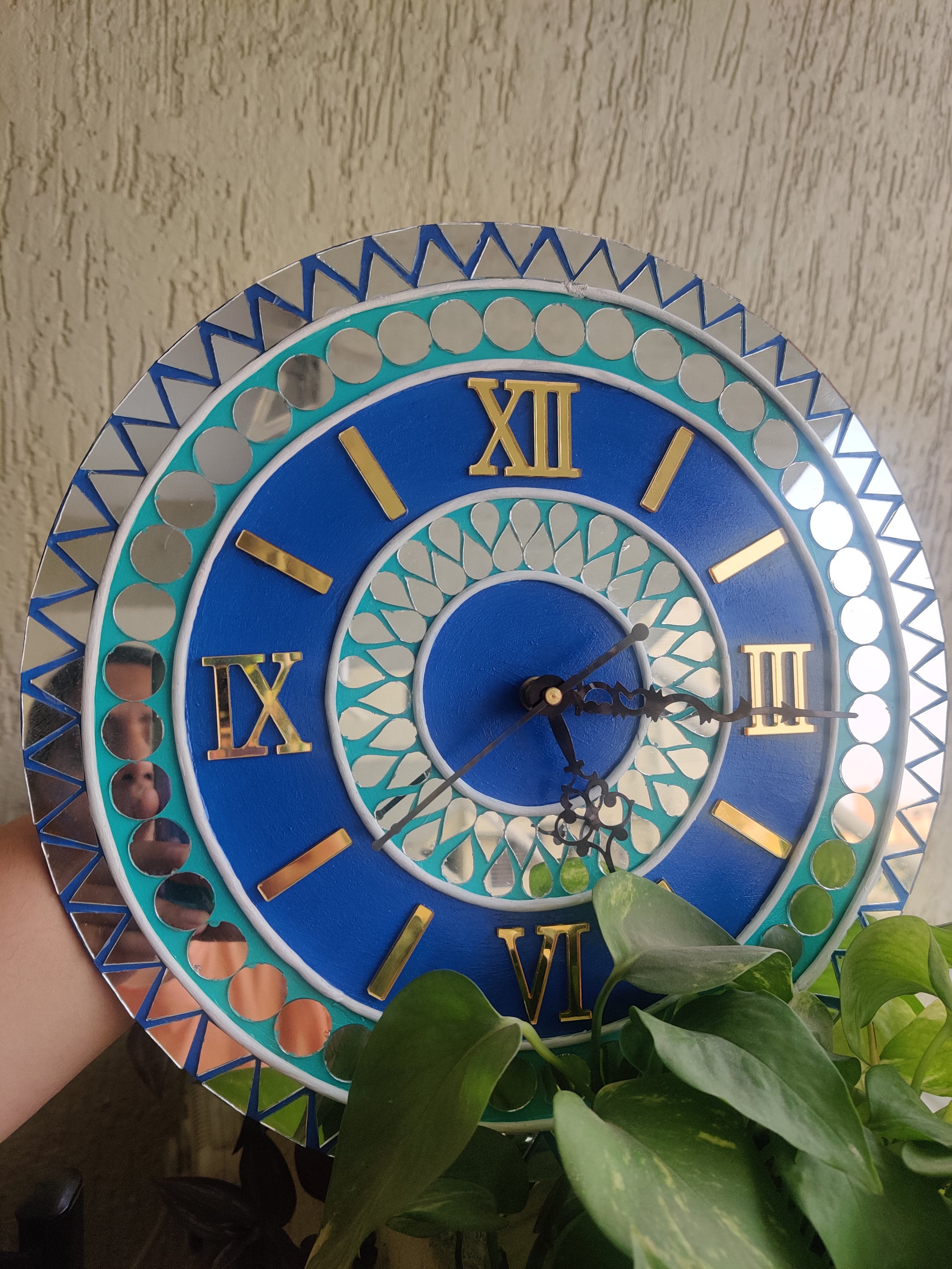 Handmade Lippan Art Wall Clock, House Warming Gift,new Apartment Decor ...