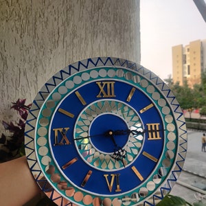 Handmade Lippan Art Wall Clock, House Warming Gift,new Apartment Decor ...