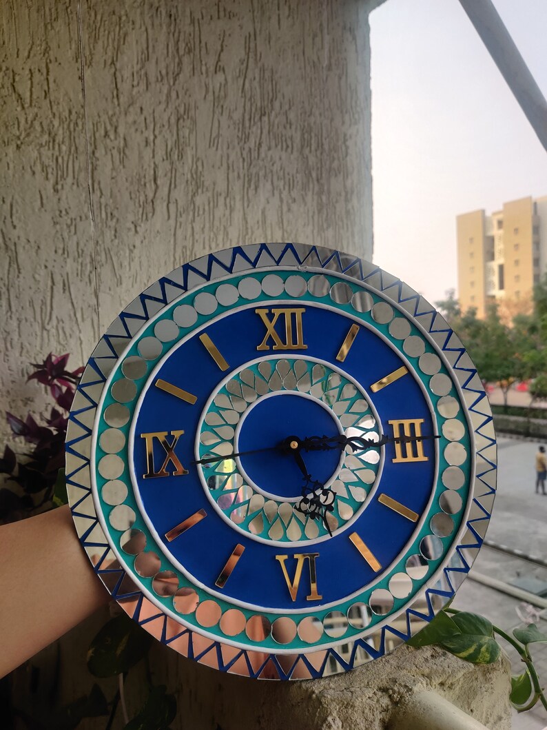 Handmade Lippan Art Wall Clock, House Warming Gift,new Apartment Decor ...