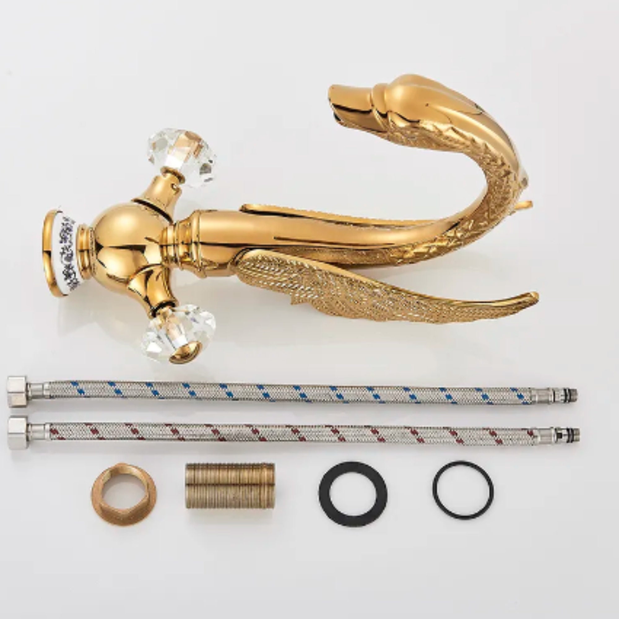 Golden Bird Basin Faucet Swan Shape Nordic Luxury Style Hot and Cold ...