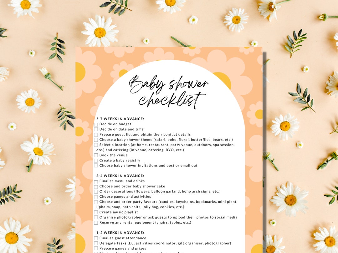Baby Shower Party Planner Checklist - Baby Sprinkle Plan - PDF ...