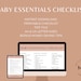 Baby Essentials Checklist- Printable List of Essential Baby Items for ...