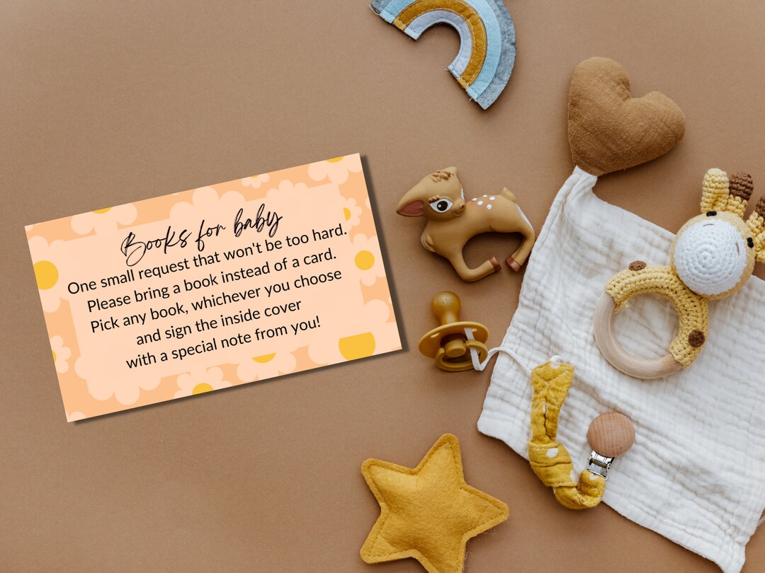 EDITABLE Books for Baby Card insert for Baby Shower Invite Pink and ...