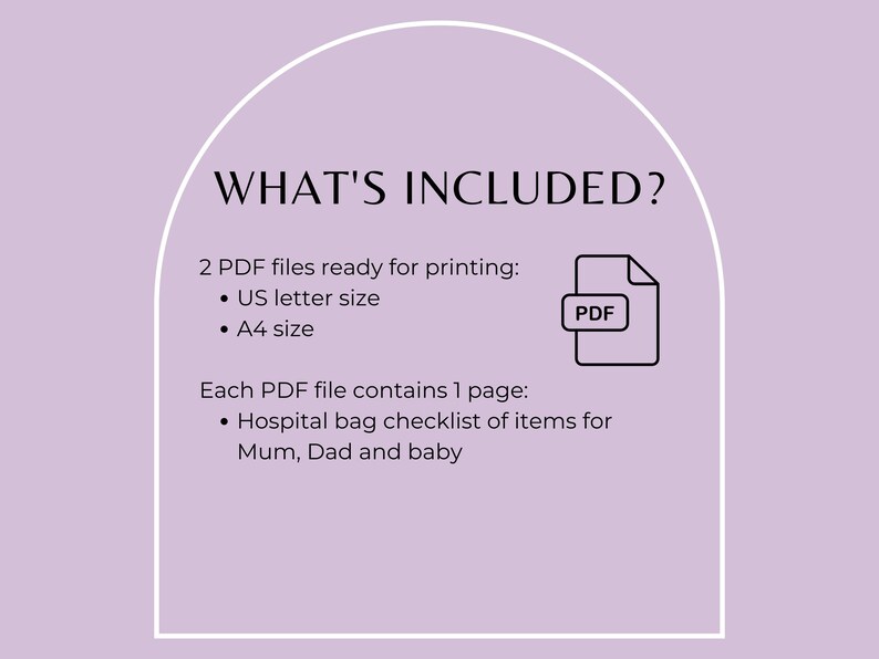 Hospital Bag Checklist a List of Essential Items to Pack for - Etsy