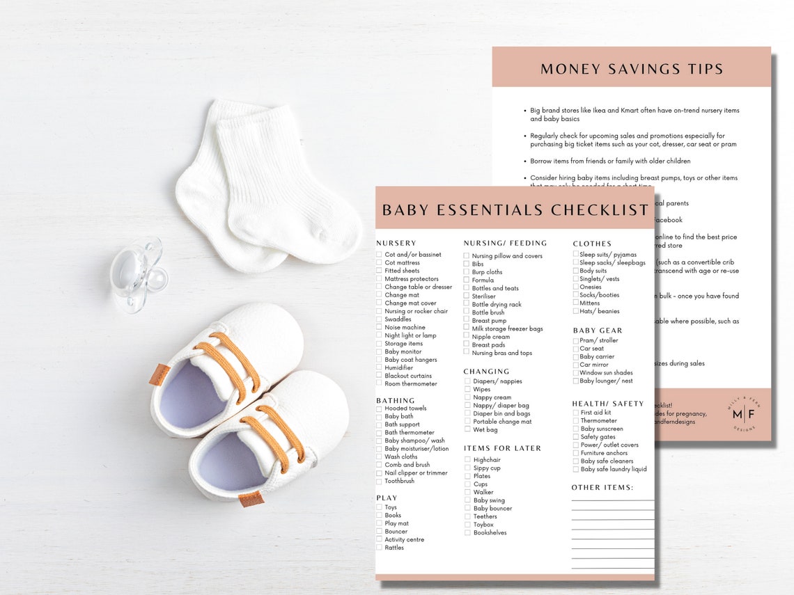 Baby Essentials Checklist- Printable List of Essential Baby Items for ...