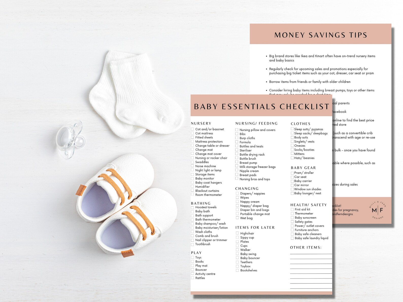 Baby Essentials Checklist- Printable List of Essential Baby Items for ...