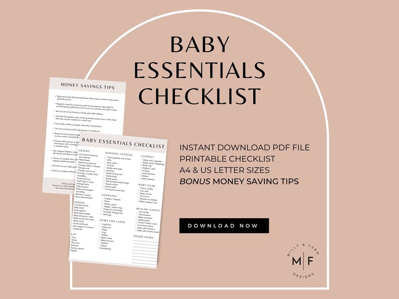Baby Essentials Checklist Printable List of Essential Baby - Etsy