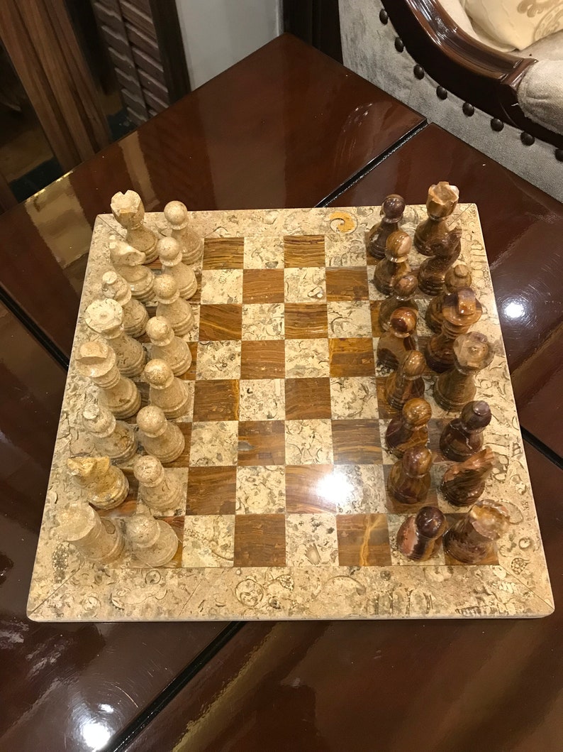 Marble Chess Set Handmade 30cm Vintage Marble Chess Board - Etsy