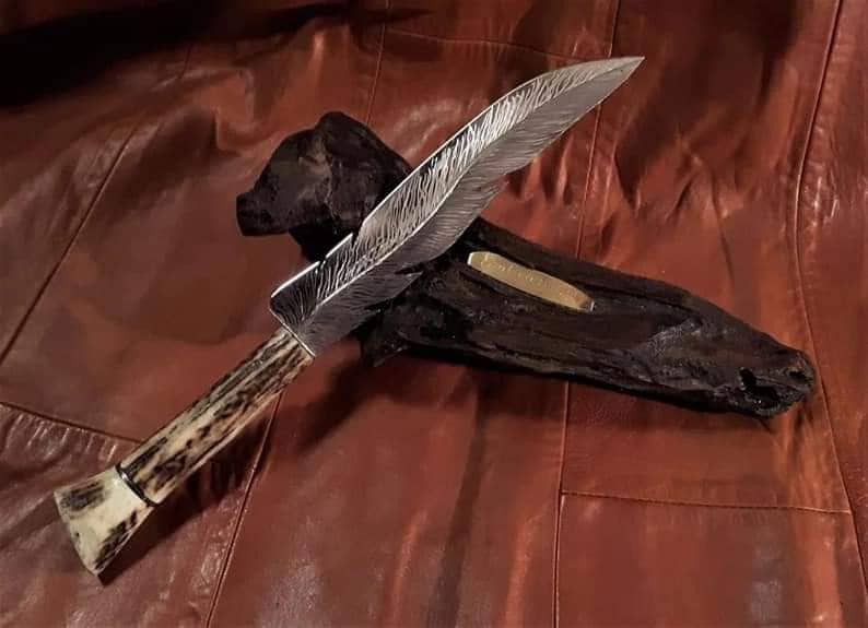 Custom Handmade Dear Horn Aching Knife,beautiful Dear Horn ,aching ...