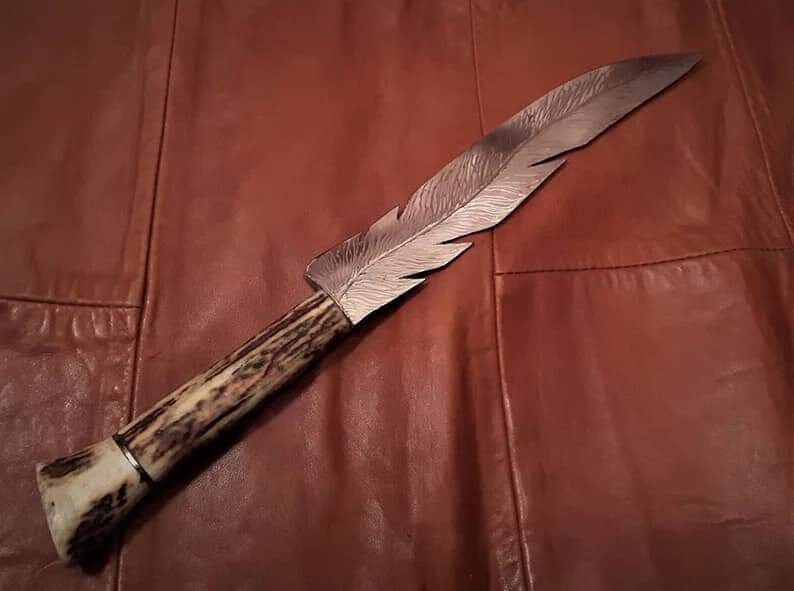 Custom Handmade Dear Horn Aching Knife,beautiful Dear Horn ,aching ...