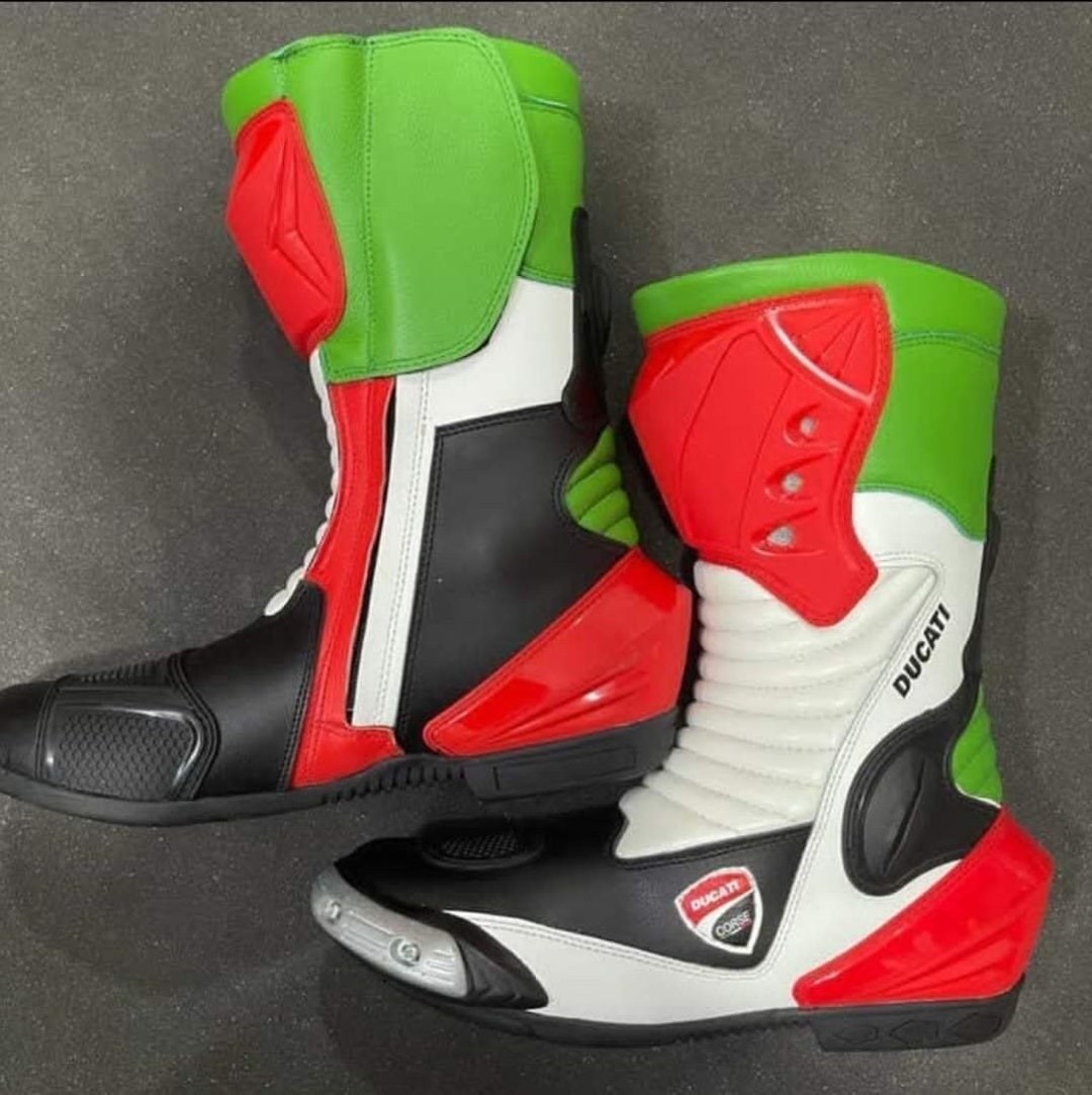 DUCATI CORSE Motorcycle Boots Motorbike Shoes Leather CE Approved Heavy ...
