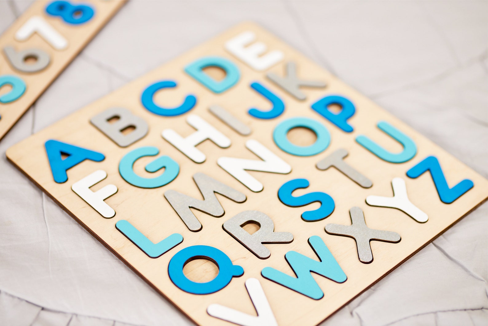 Large Wooden Busy Board With Alphabet Puzzle Toddler Busy - Etsy
