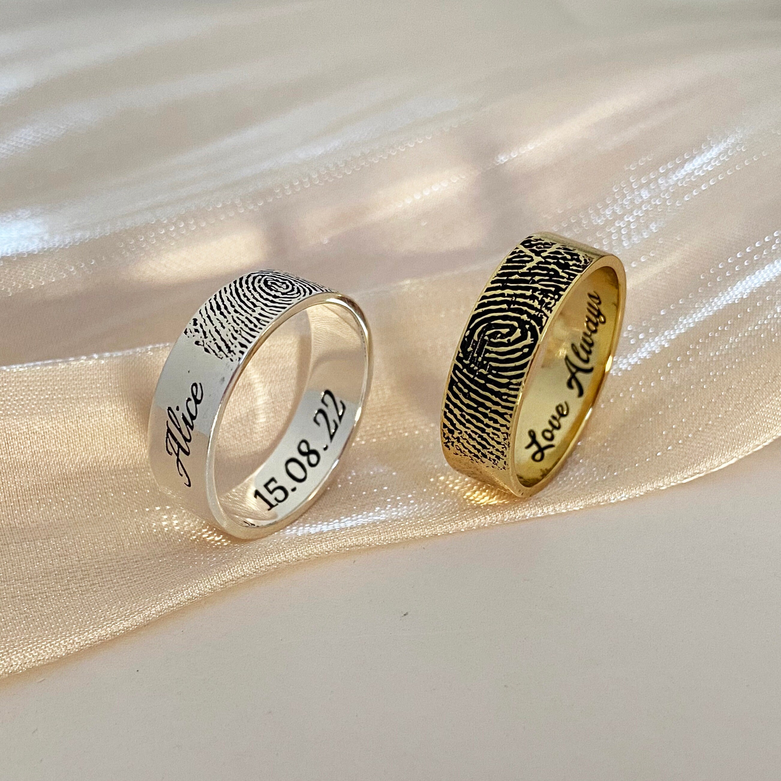 Custom Fingerprint Ring Actual Fingerprint Ring Your - Etsy