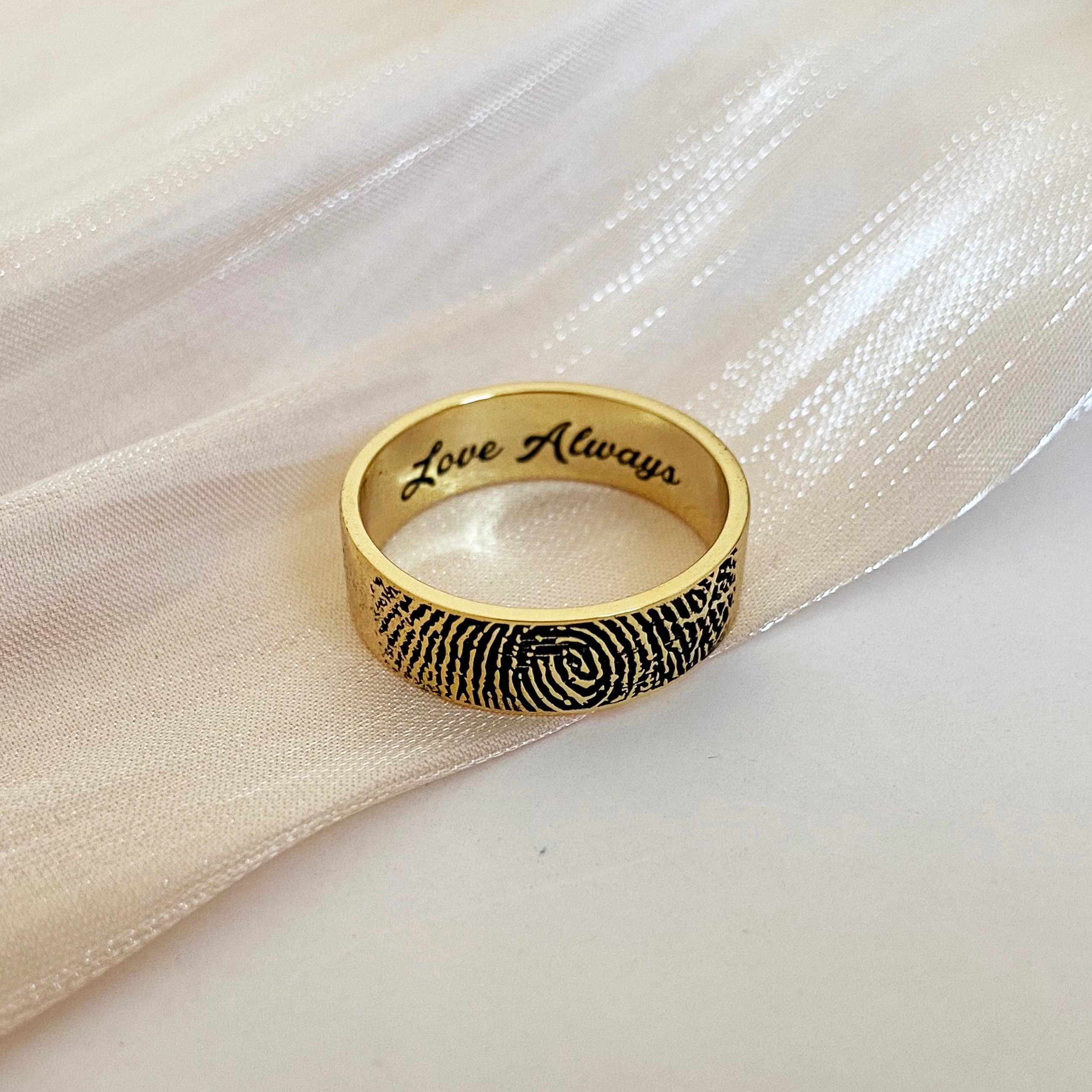 Custom Fingerprint Ring Actual Fingerprint Ring Your - Etsy