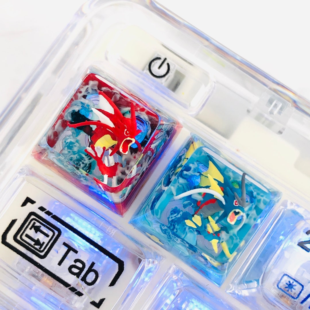 Shiny Pokemon Red Mega Gyarado 1U Keycaps Custom Pokemon Keycap Cute ...