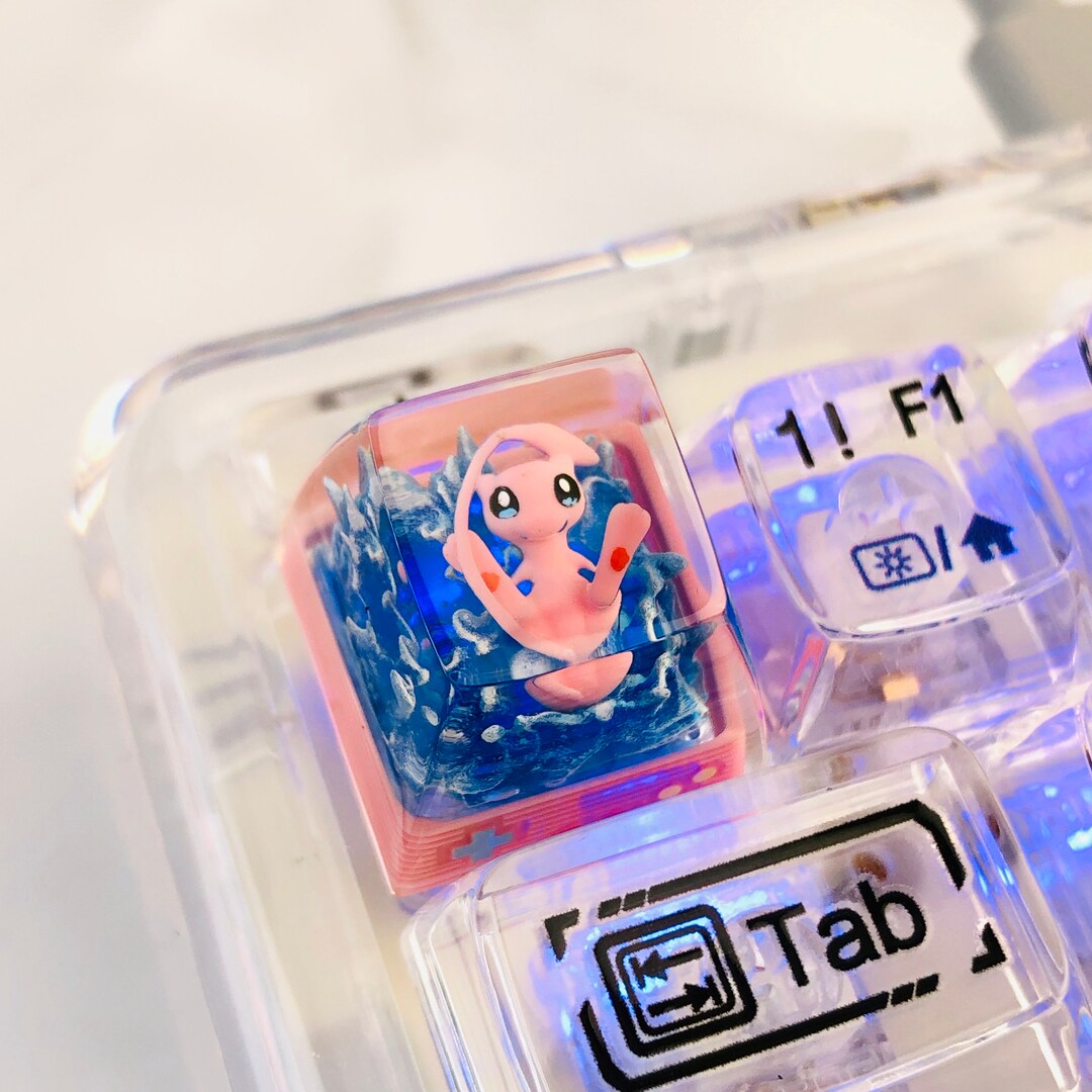 Pokemon Mew Custom 1U Keycaps Pokemon Keycap Liquidate Keycap Artisan ...