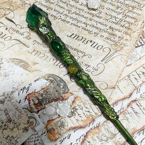 Handcrafted Brave Lion Magic Wand Wooden Crystal Resin Acrylic Wand ...