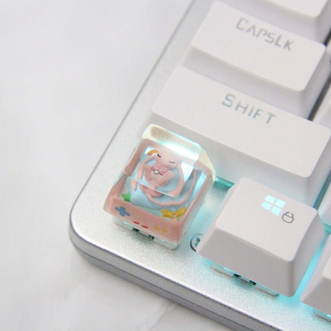 Mew Pokemon Custom 1U Keycaps, Pokemon Keycap, Cute FILCO Keycap ...