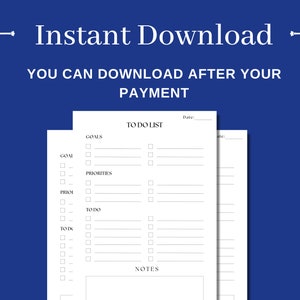 Minimal to Do List Printable, Simple Priorities, Goals, Notes and ...